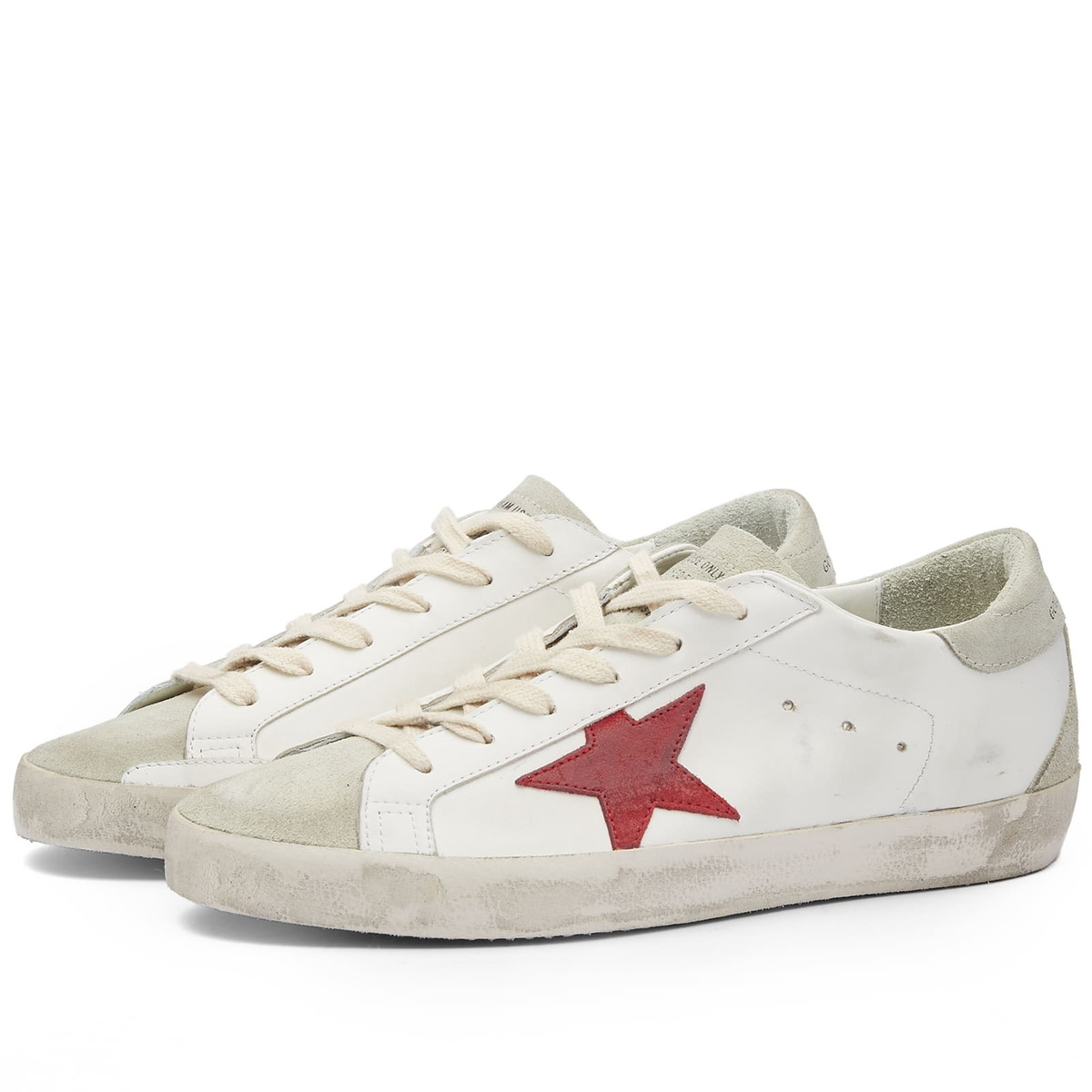 Golden Goose Women's Super Star Leather Sneakers in White/Ice/Red ...
