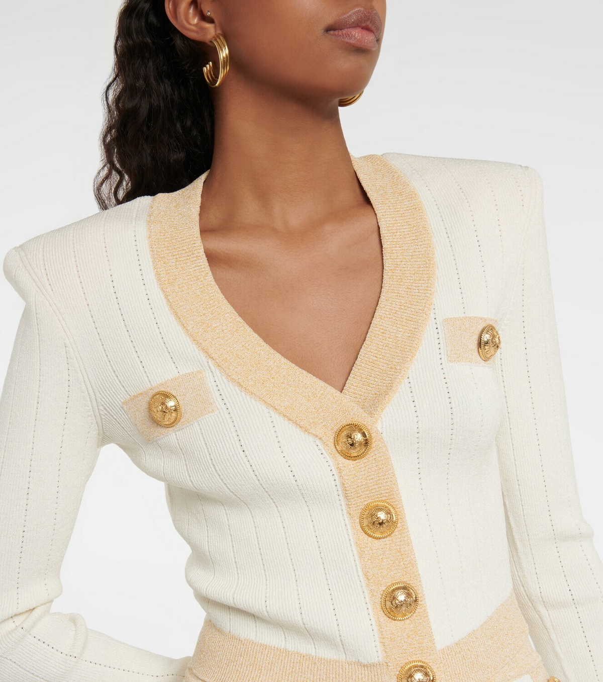 Balmain - Metallic knit cardigan Balmain