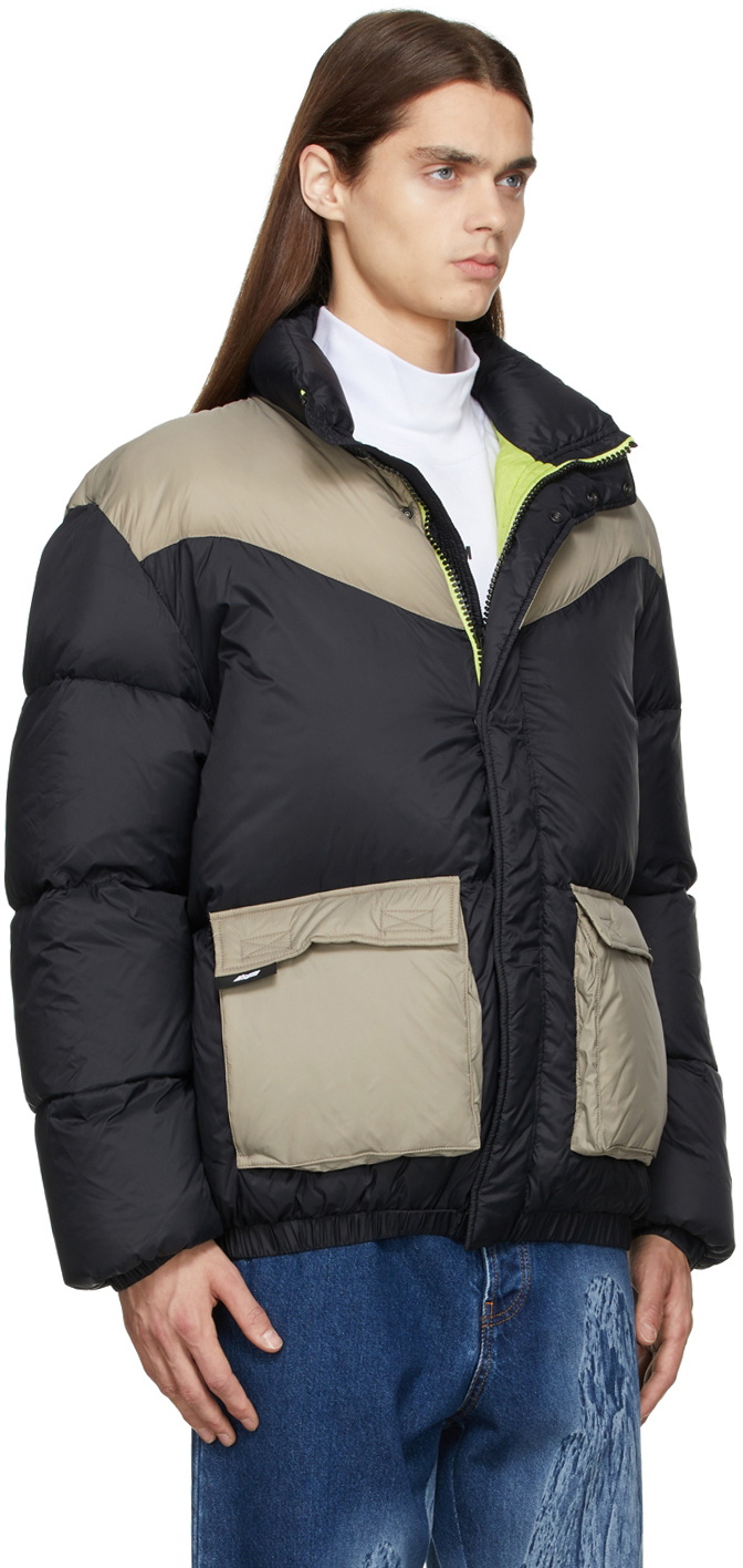 MSGM Black & Beige Down Puff Jacket MSGM