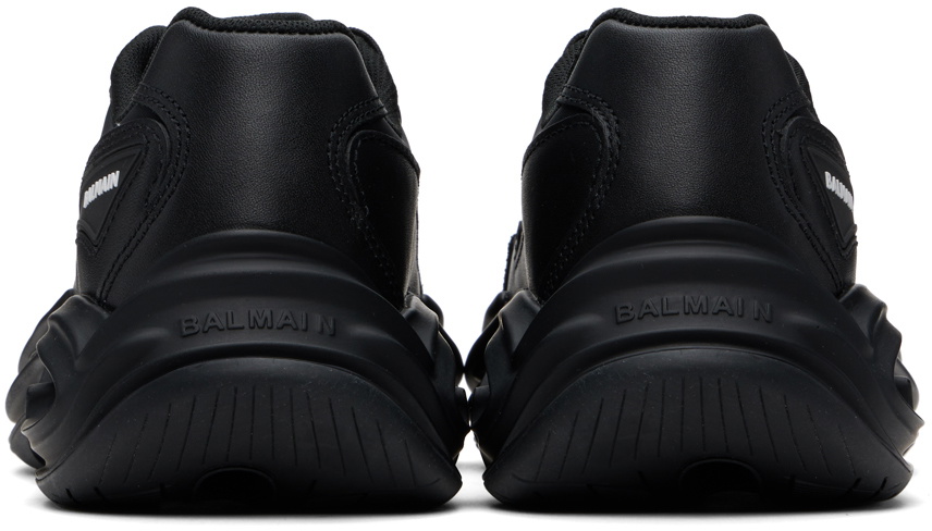 Balmain Black Run-Row Leather Sneakers Balmain