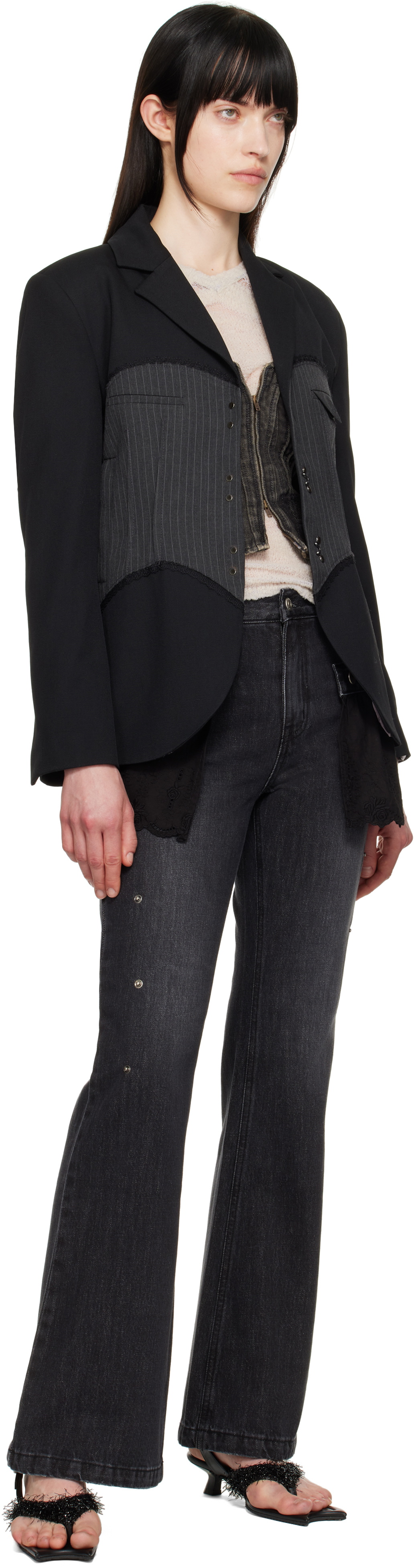 Andersson Bell Black Corset Inserted Blazer Andersson Bell