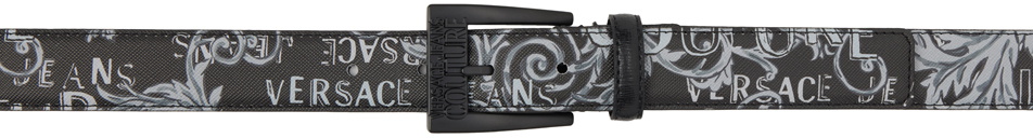 Versace Jeans Couture Black & White Logo Belt Versace