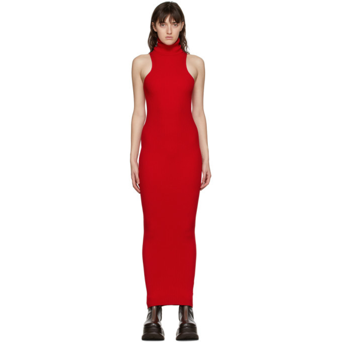 Sunnei Red Rib Knit Tank Dress Sunnei