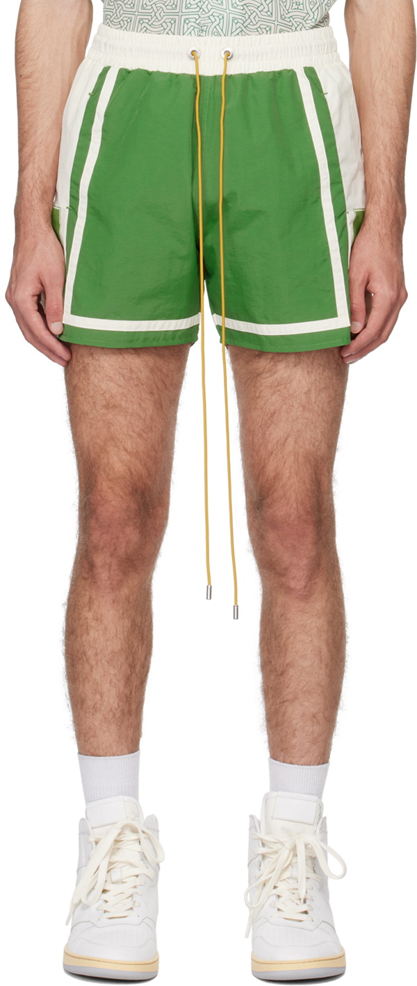 Rhude Green & Off-White Moonlight Shorts Rhude