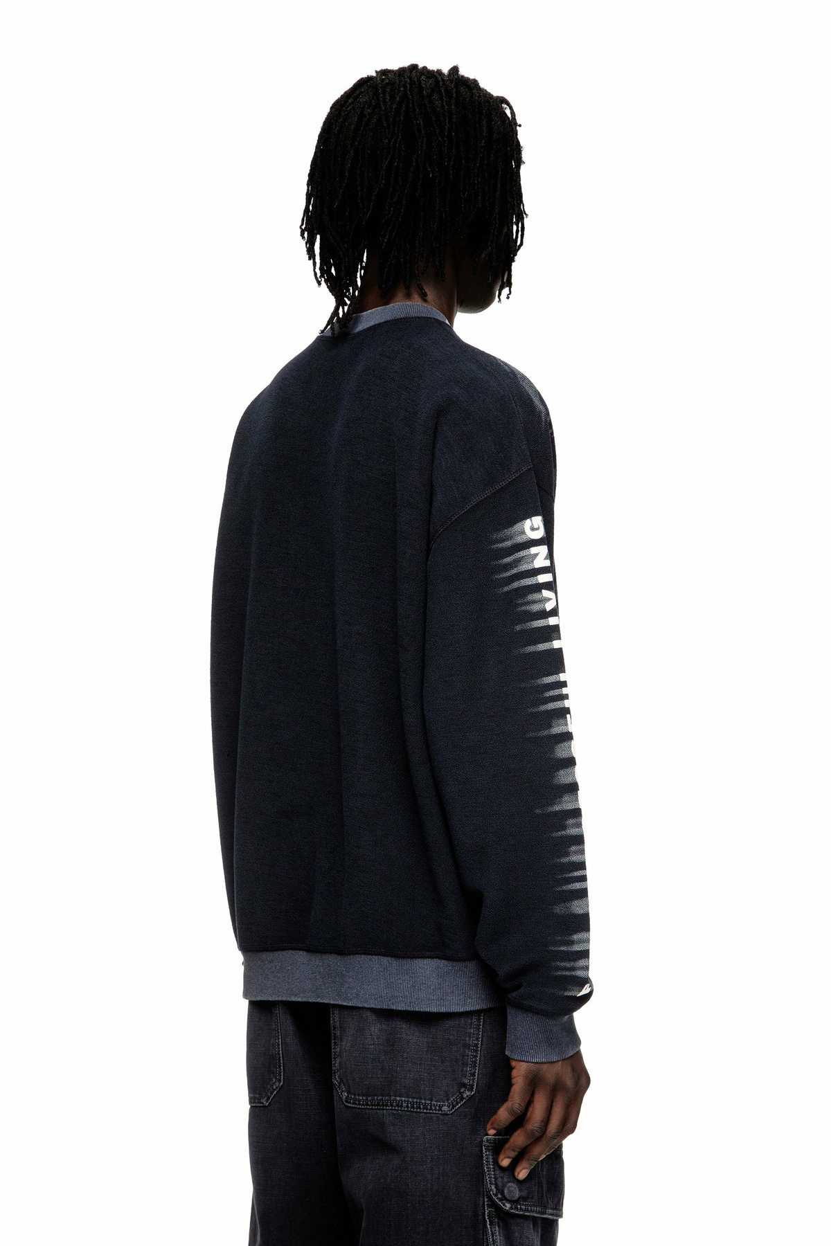 Diesel Cotton sweatshirt with Oval D print - Sweaters Mens in Blue Diesel