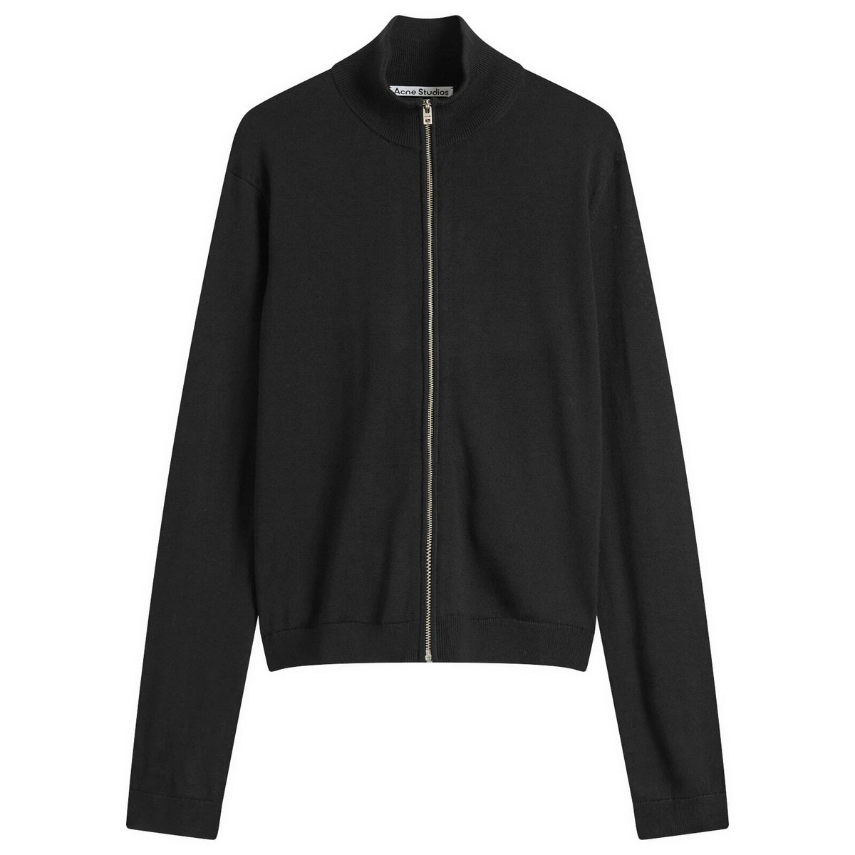 Acne Studios Men's Kungo Merino Zip Through Jumper in Black Acne Studios