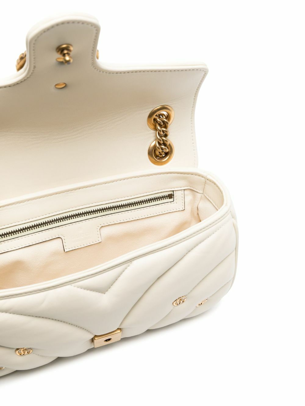 Gucci White GG Marmont Small Leather Shoulder Bag Gucci