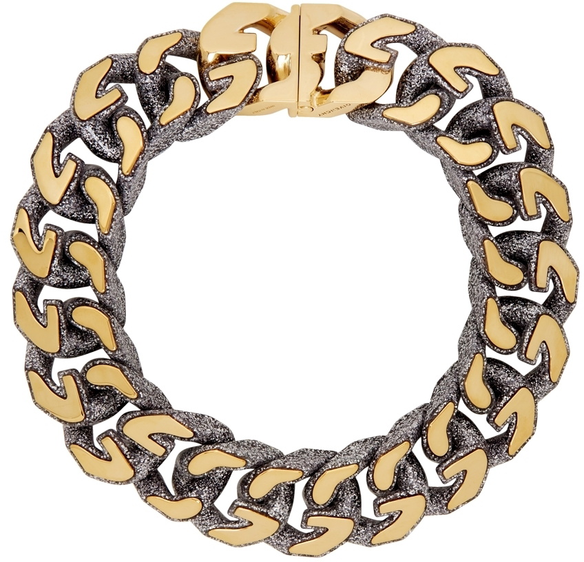 Givenchy Gold & Grey Large G Chain Necklace Givenchy