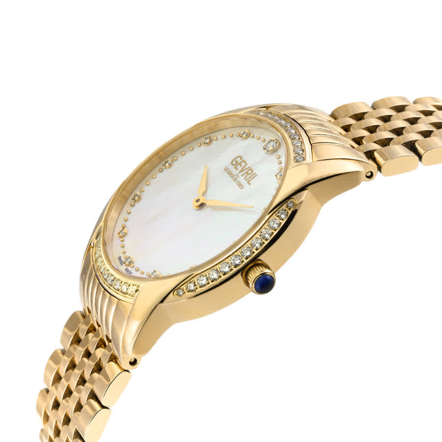 Gevril Airolo Diamond Mother of Pearl Dial Ladies Watch 13221B Gevril