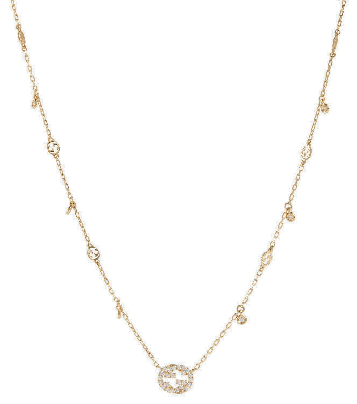 Gucci Interlocking G 18kt gold necklace with diamonds Gucci