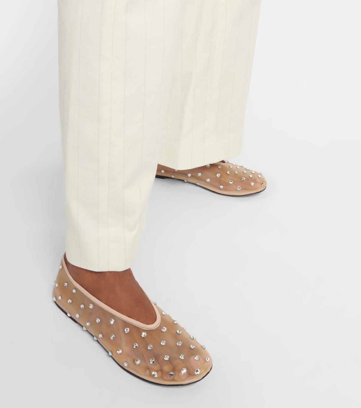 Khaite Marcy crystal-embellished ballet flats Khaite