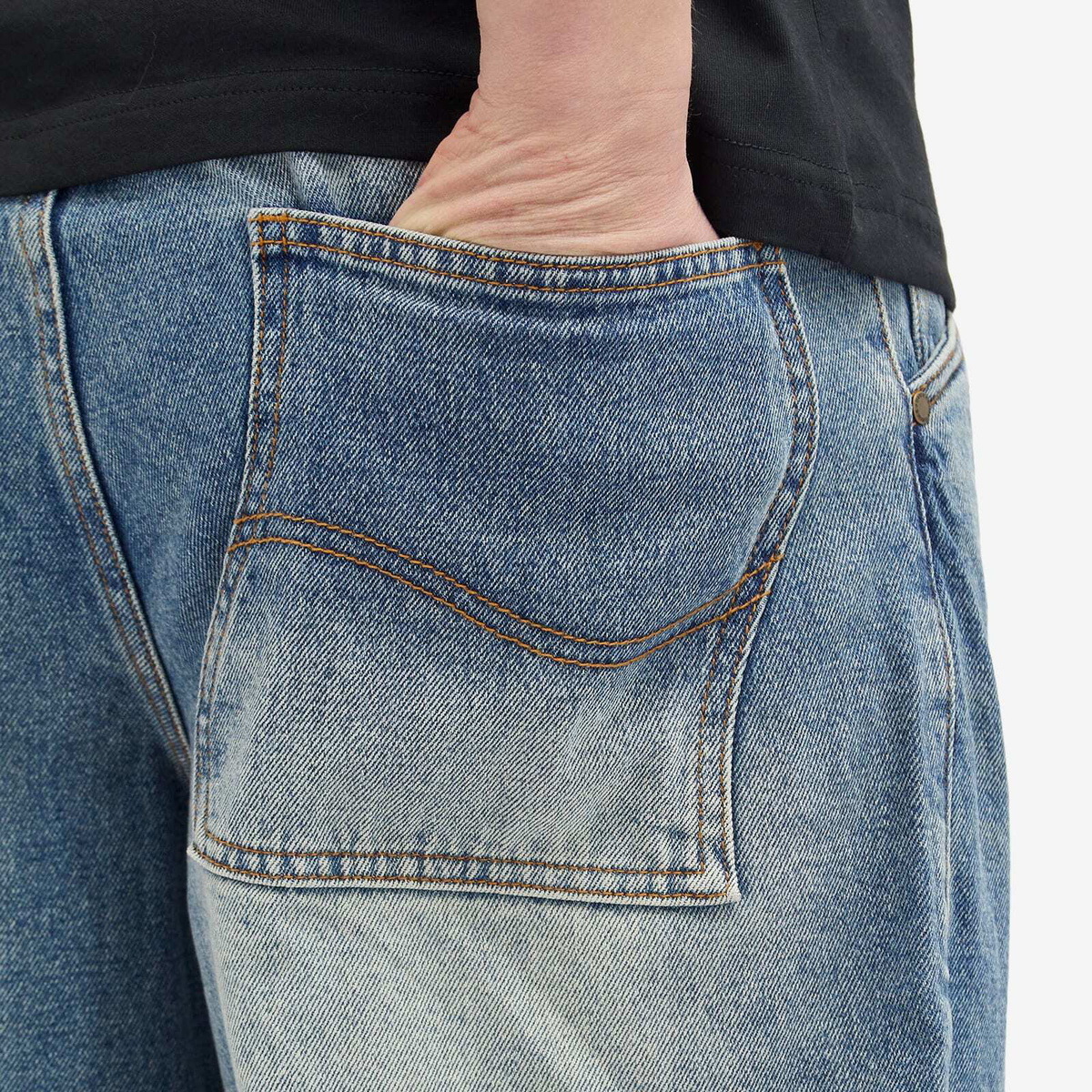 Dime Men's Classic Baggy Denim Jeans in Sandblasted Indigo Dime