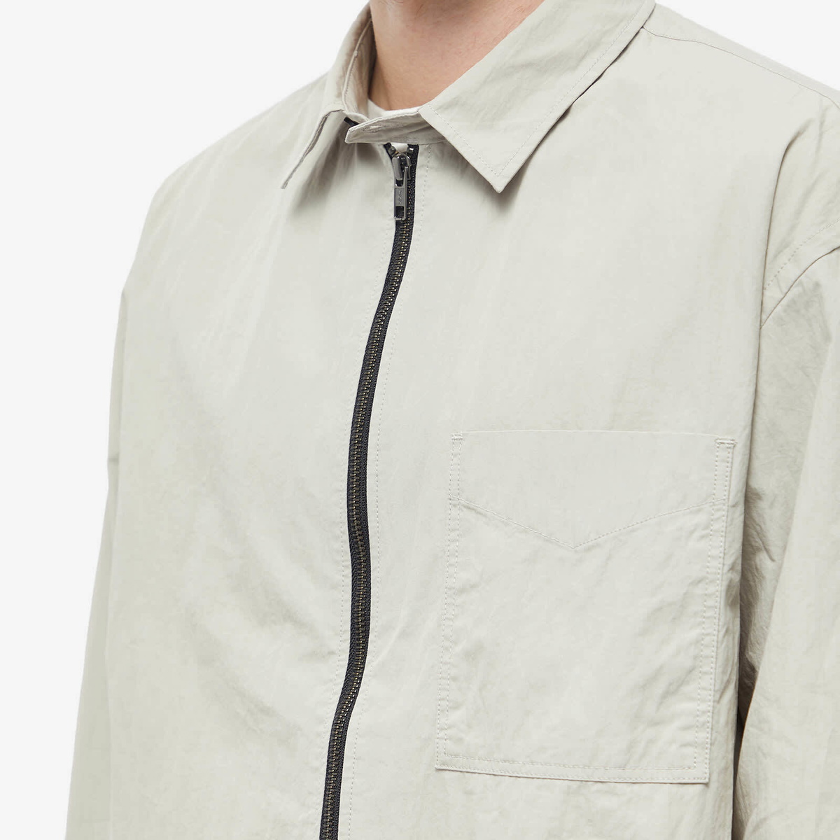 FrizmWORKS Men's Full Zip Shirt in Light Grey FrizmWORKS