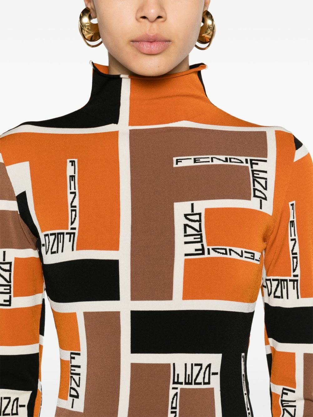 FENDI - Printed High-neck Top Fendi