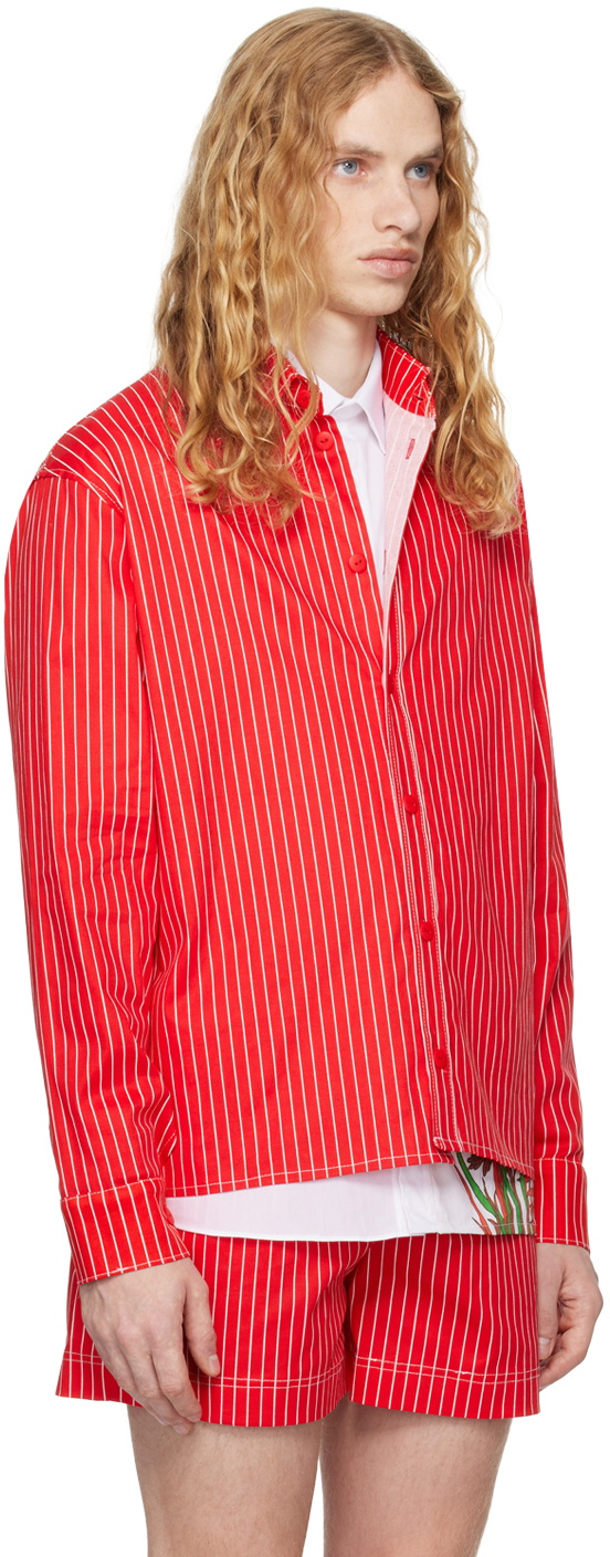Adam Jones Red Pin Stripe Shirt