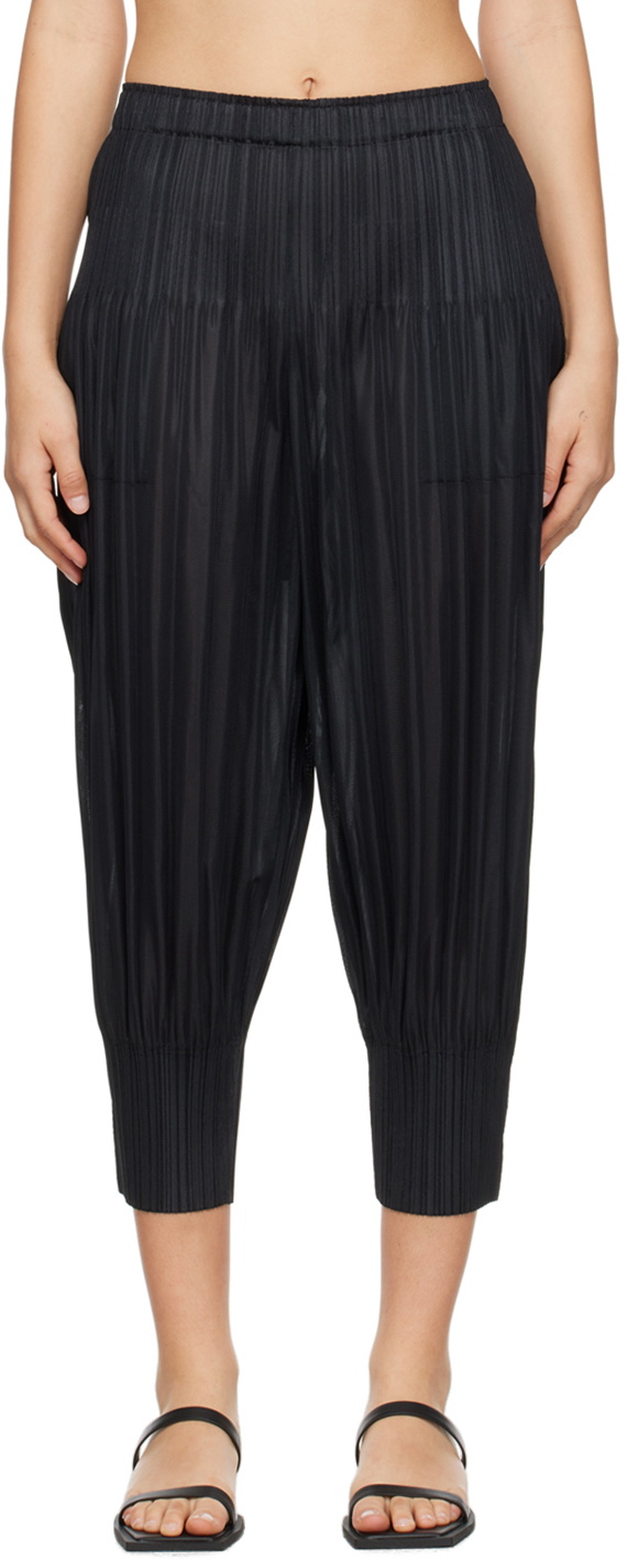 Pleats Please Issey Miyake Black Fluffy Basics Trousers Pleats Please ...