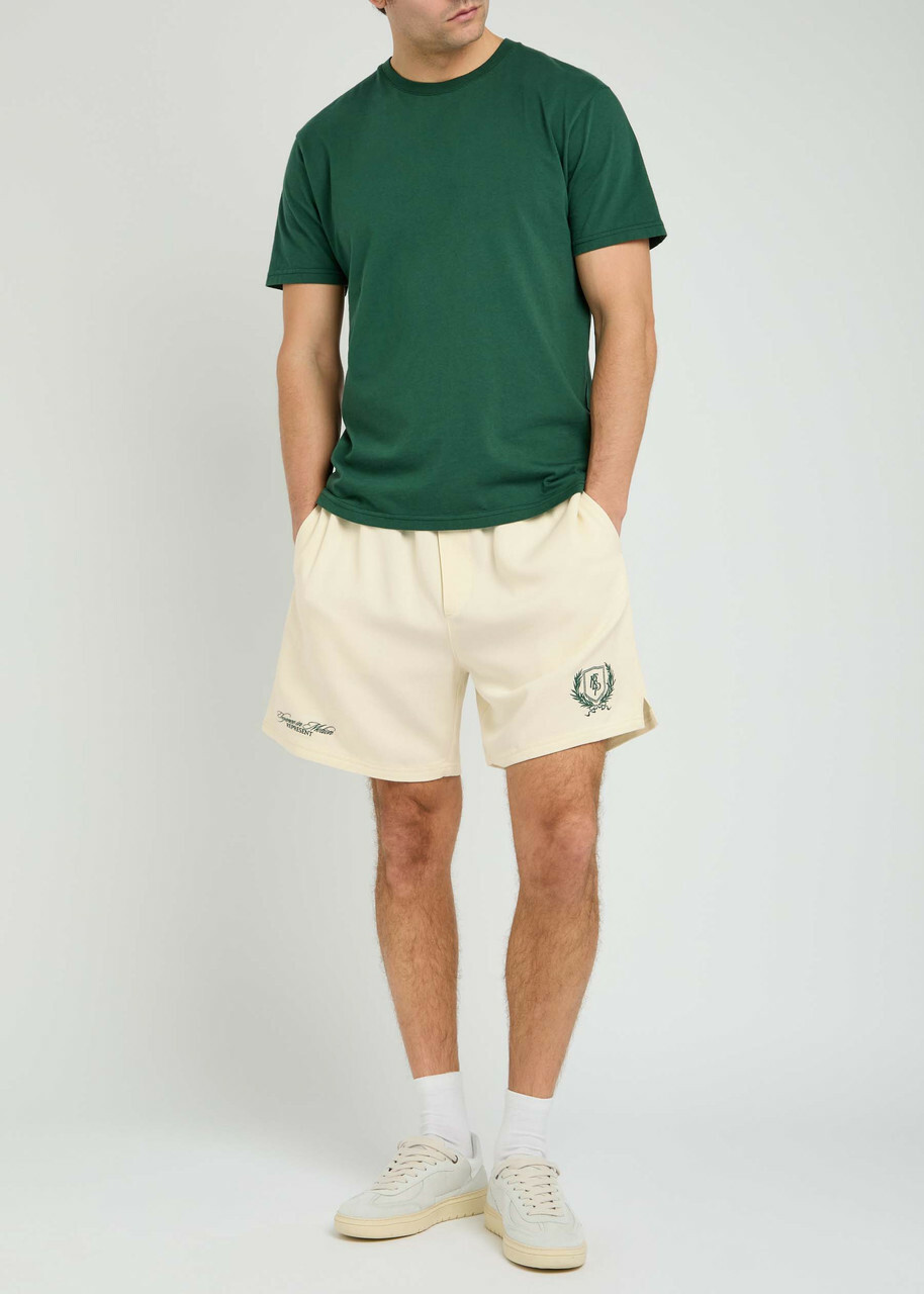 Represent Crest Logo-embroidered Twill Shorts Off White Represent