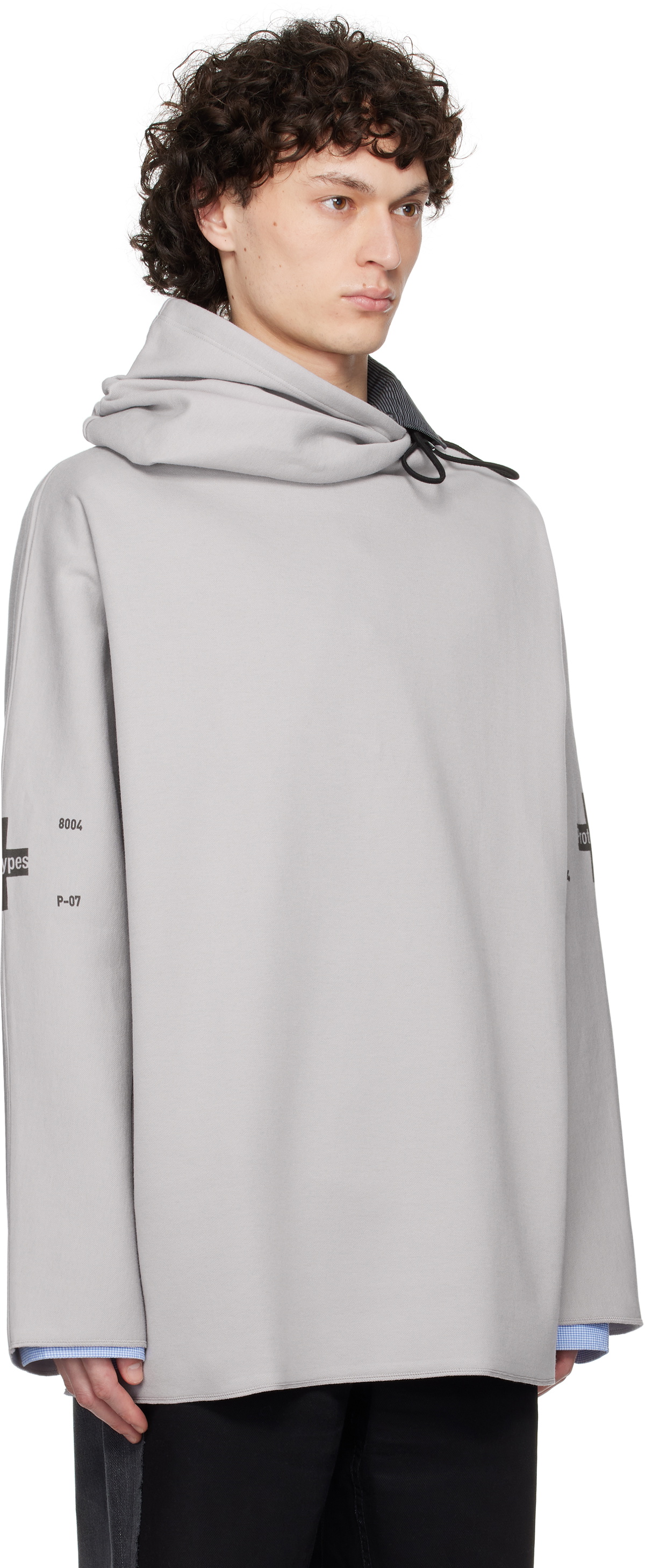 Prototypes Gray Waffle Twisted Hoodie PROTOTYPES