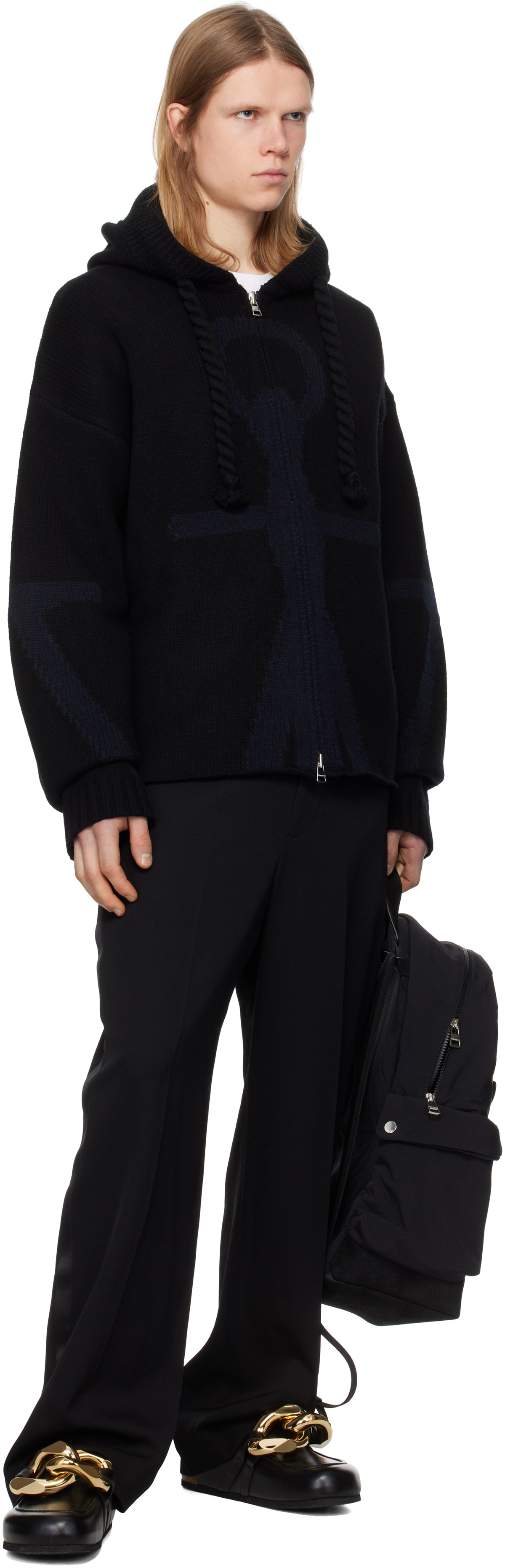 JW Anderson Black Puller Backpack JW Anderson