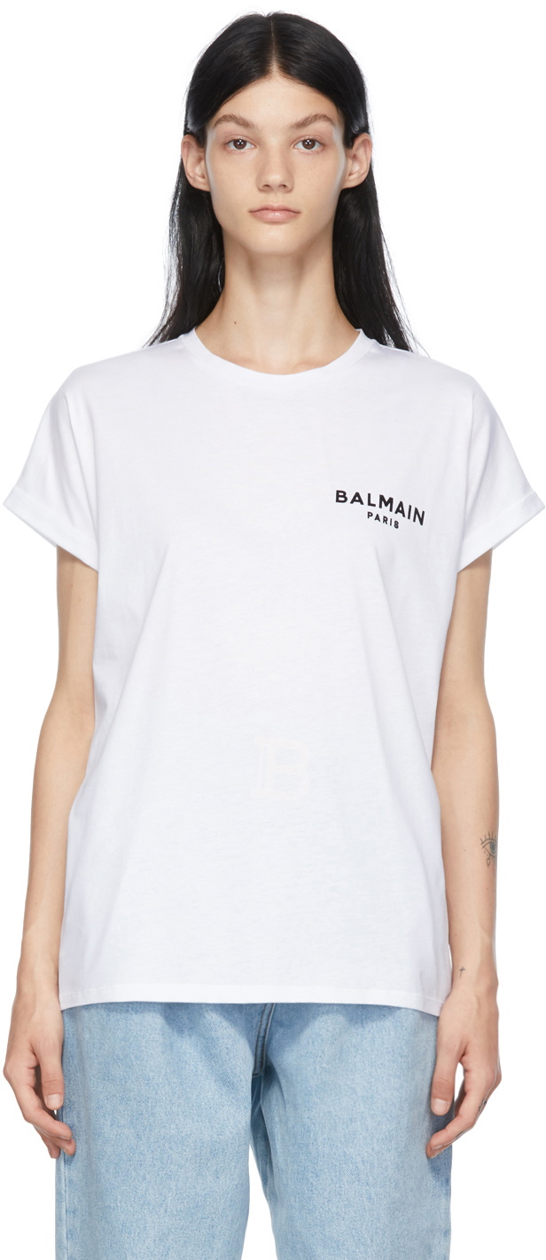 Balmain White Logo T-Shirt Balmain