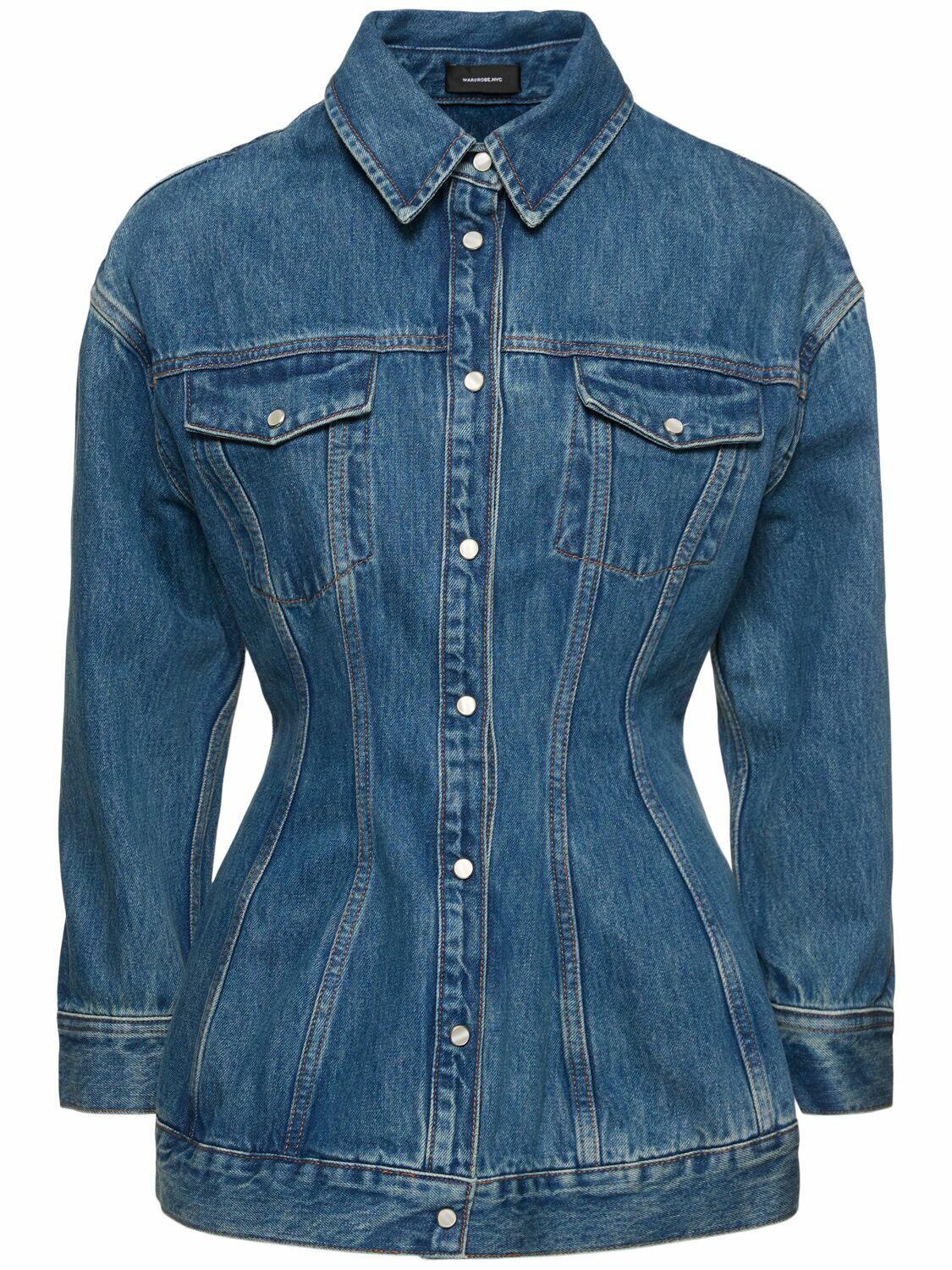 WARDROBE.NYC Cotton Denim Structured Jacket WARDROBE.NYC