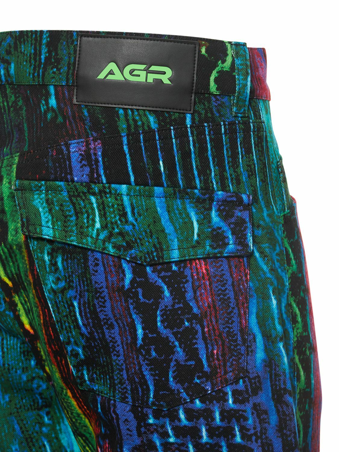 AGR Snake Print Cotton Denim Jeans AGR