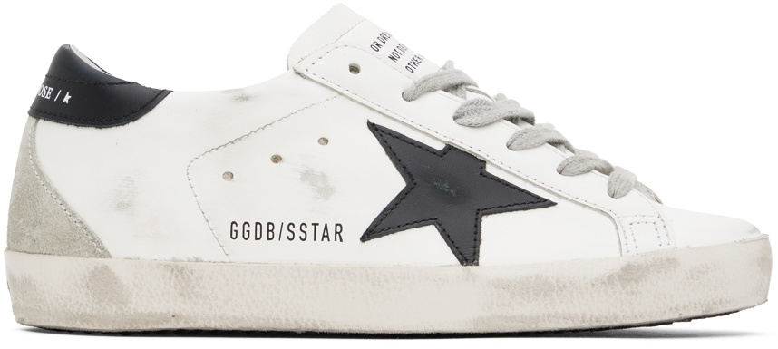 Golden Goose SSENSE Exclusive White & Black Super-Star Classic Sneakers ...