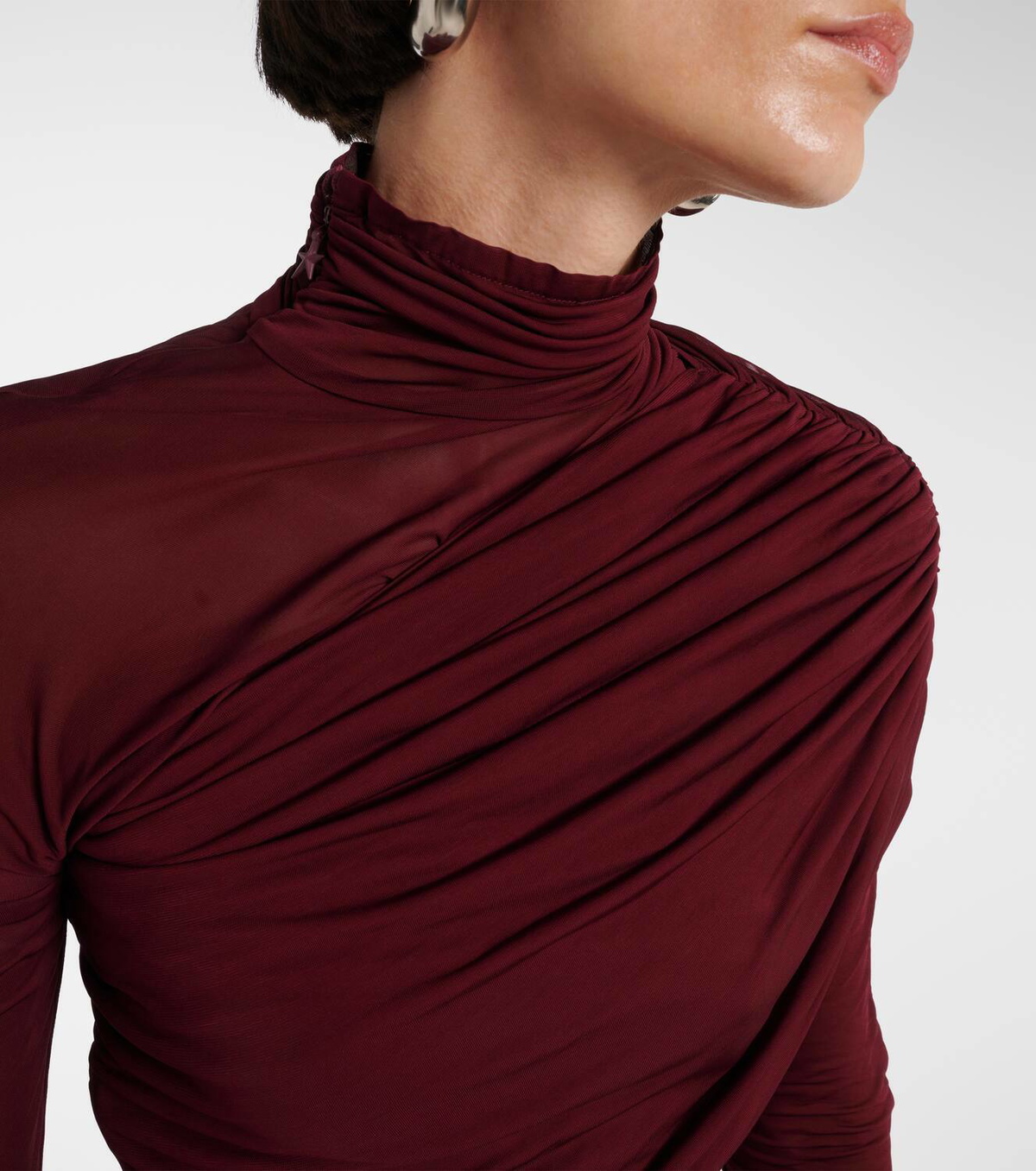 Mugler Sheer ruched midi dress Mugler