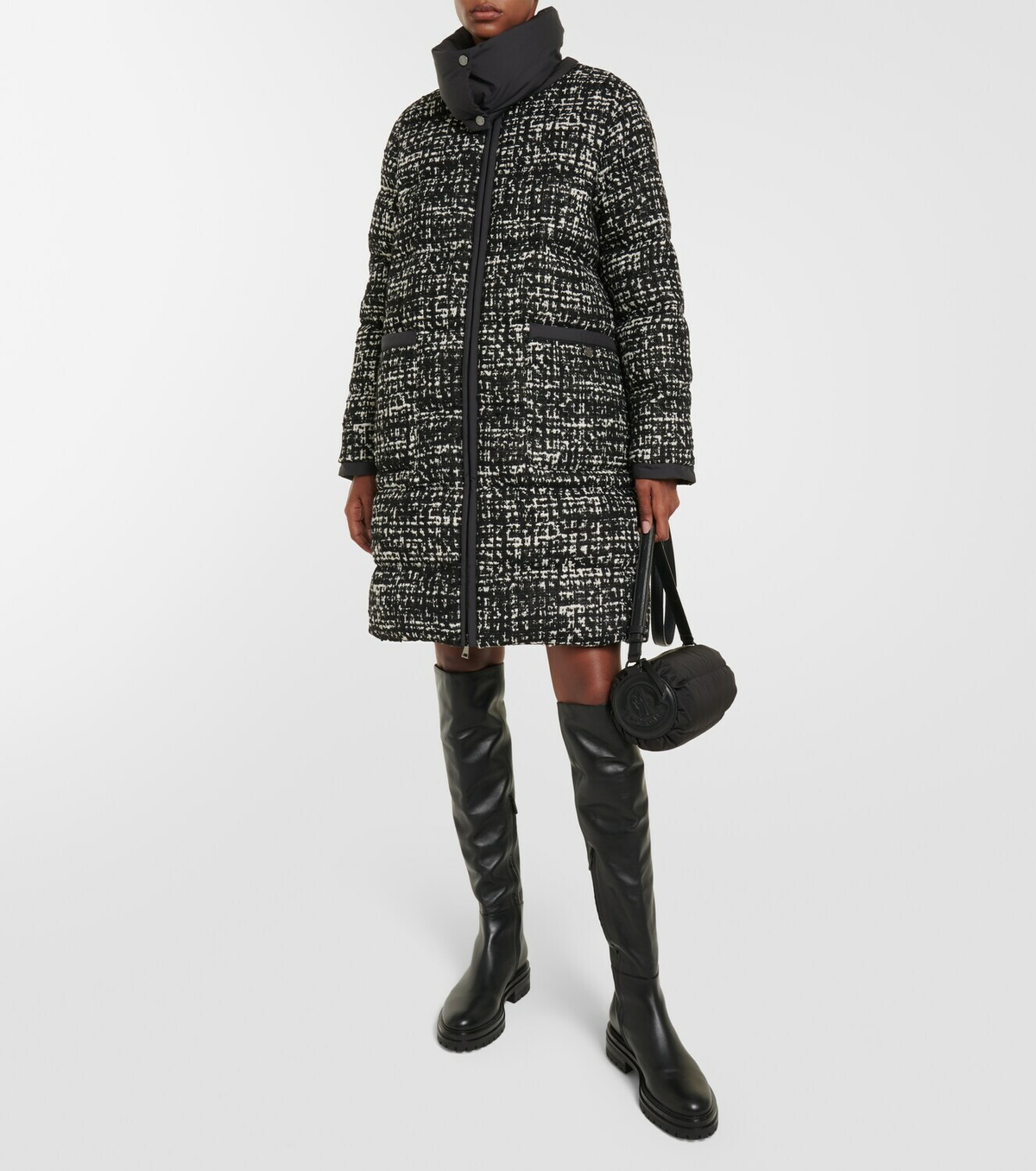 Moncler Rhone tweed down coat Moncler
