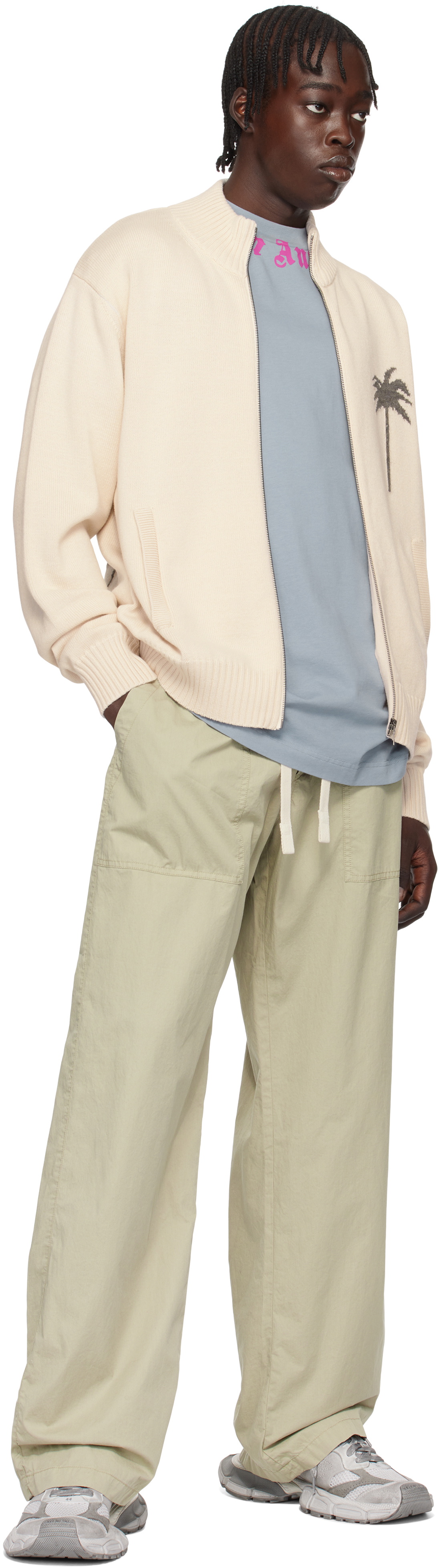 Palm Angels Off-White Palms Knit Track Jacket Palm Angels