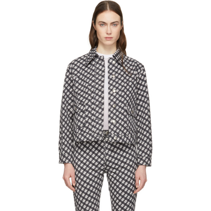 Alexachung Black and White Denim Check Jacket Alexachung