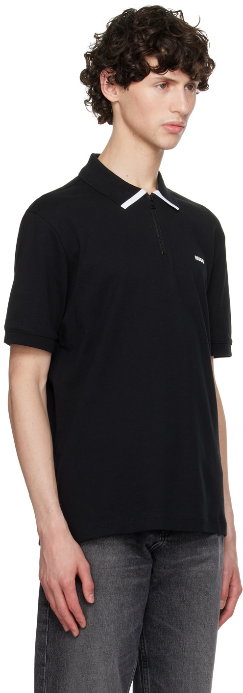 Hugo Black Contrast Logo Polo Hugo Boss