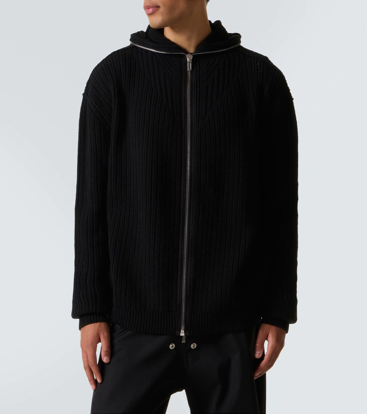 Rick Owens Ribbed-knit virgin wool zip-up sweater Rick Owens