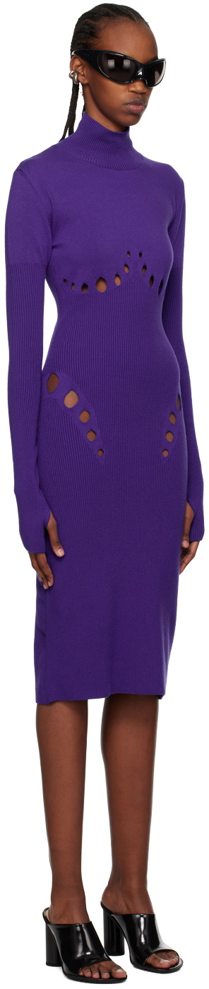 Jean Paul Gaultier Purple Openworked Midi Dress Jean Paul Gaultier