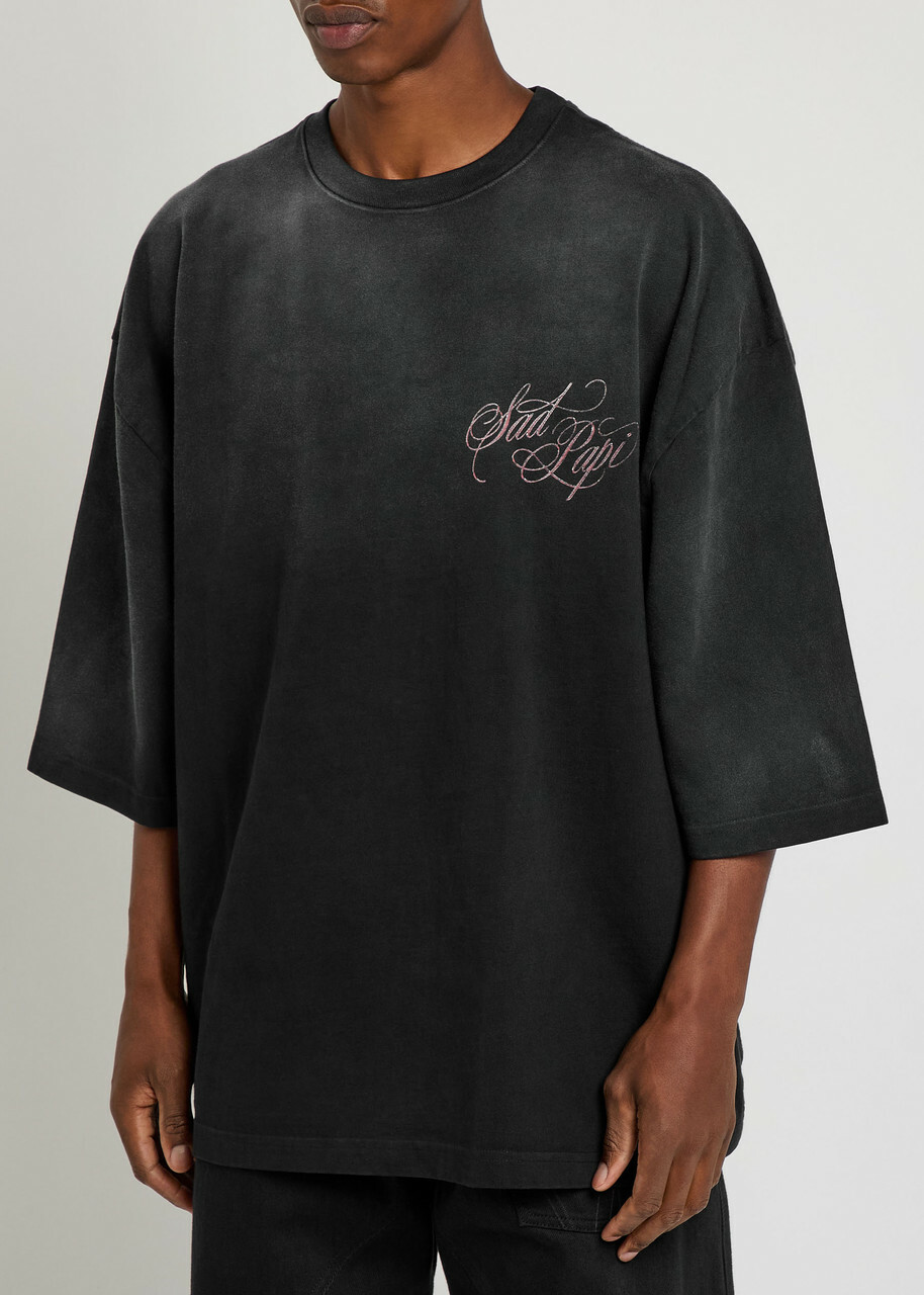 Willy Chavarria Sad Papi Buffalo Printed Cotton T-shirt Black Willy ...