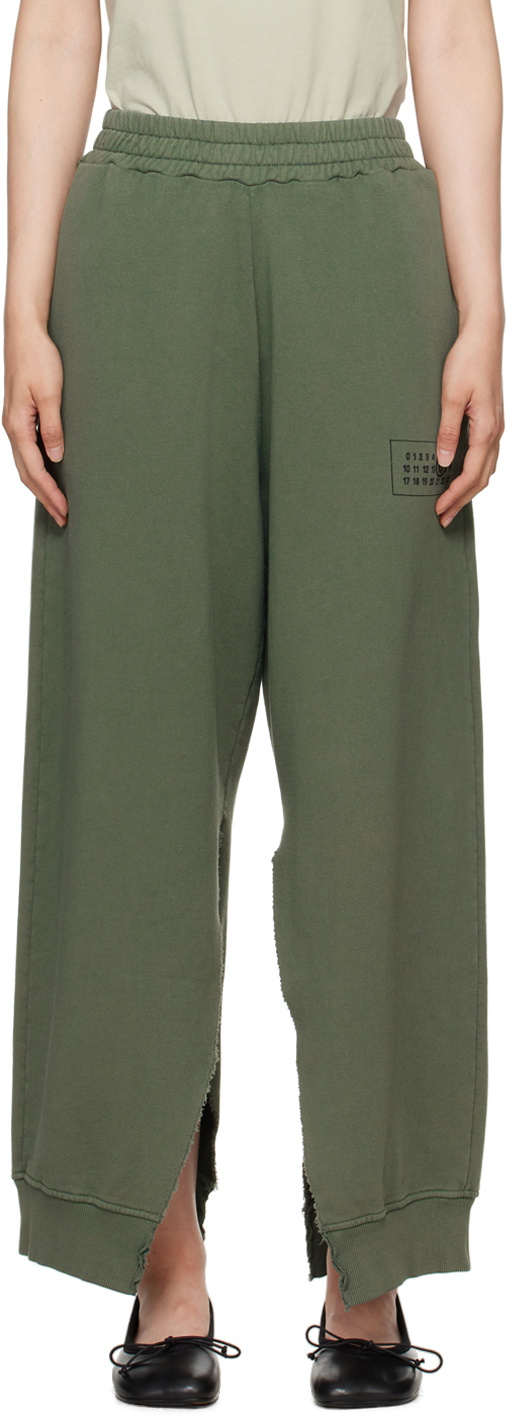 MM6 Maison Margiela Khaki Vented Sweatpants MM6 Maison Margiela