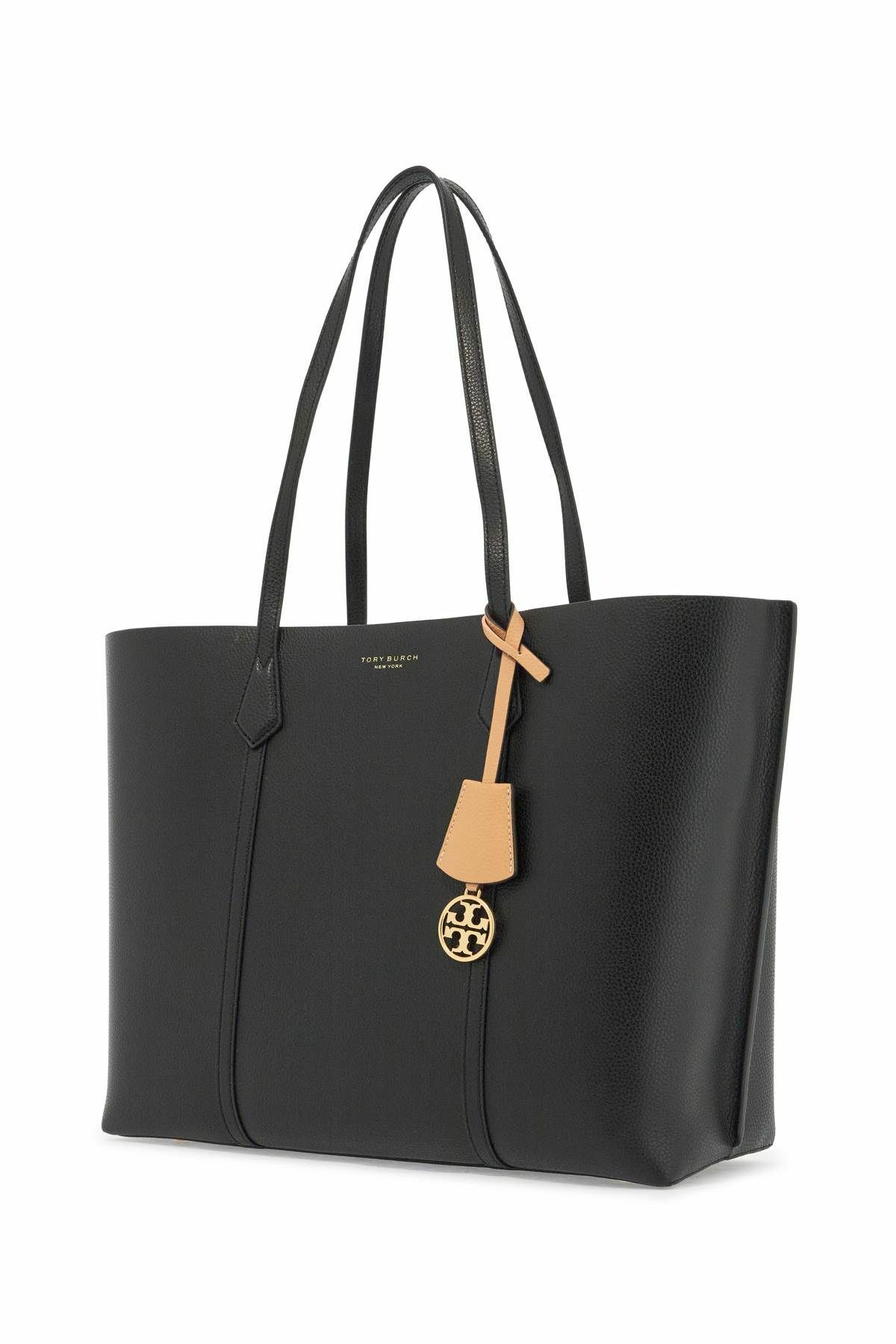 TORY BURCH leather perry shopping bag Black Tory Burch