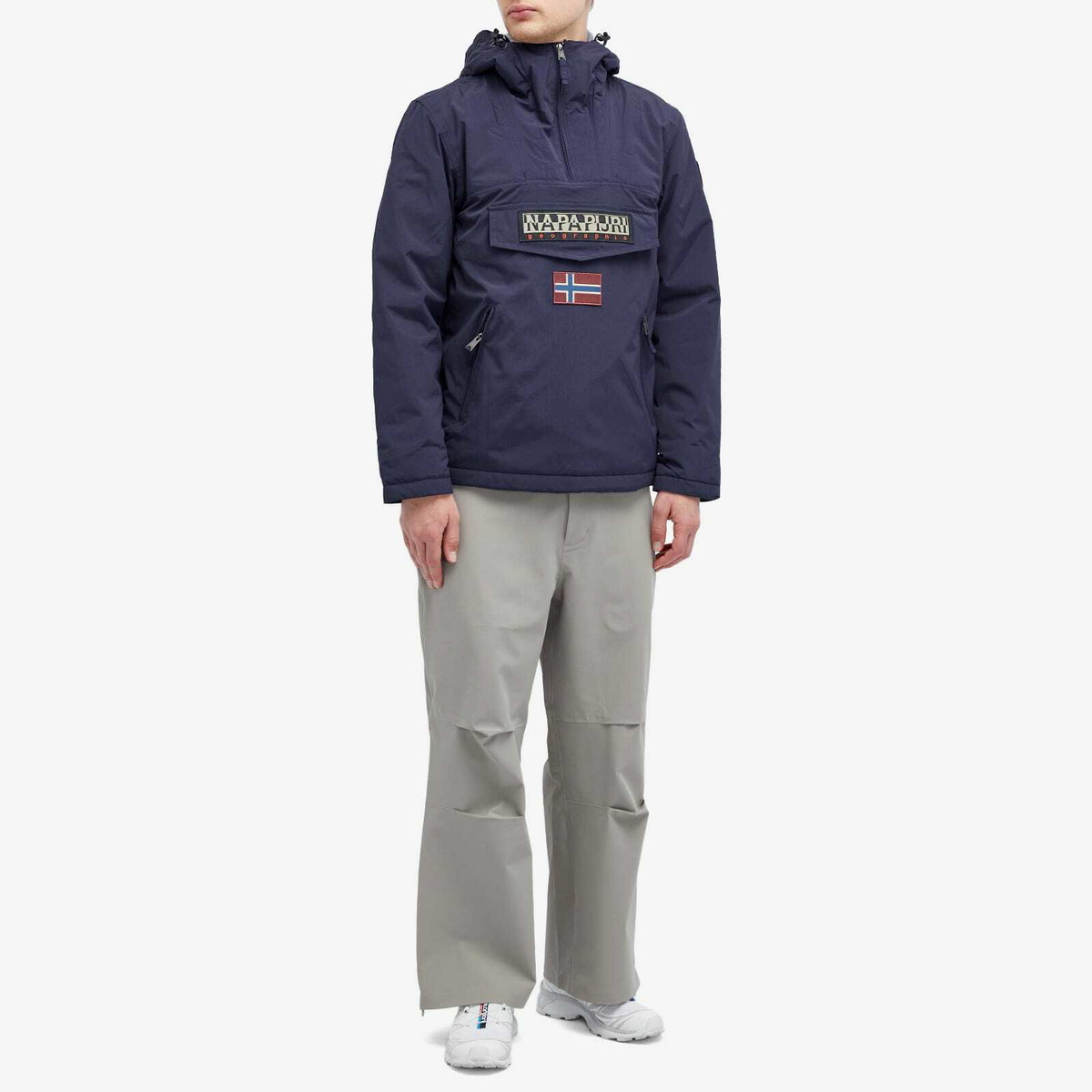 Napapijri Men's Rainforest Pullover Jacket in Blue Marine Napapijri