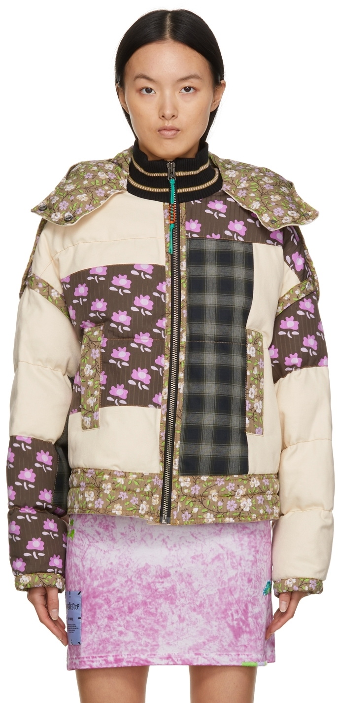 MCQ Off-White Patched Puffer Jacket McQ Alexander McQueen