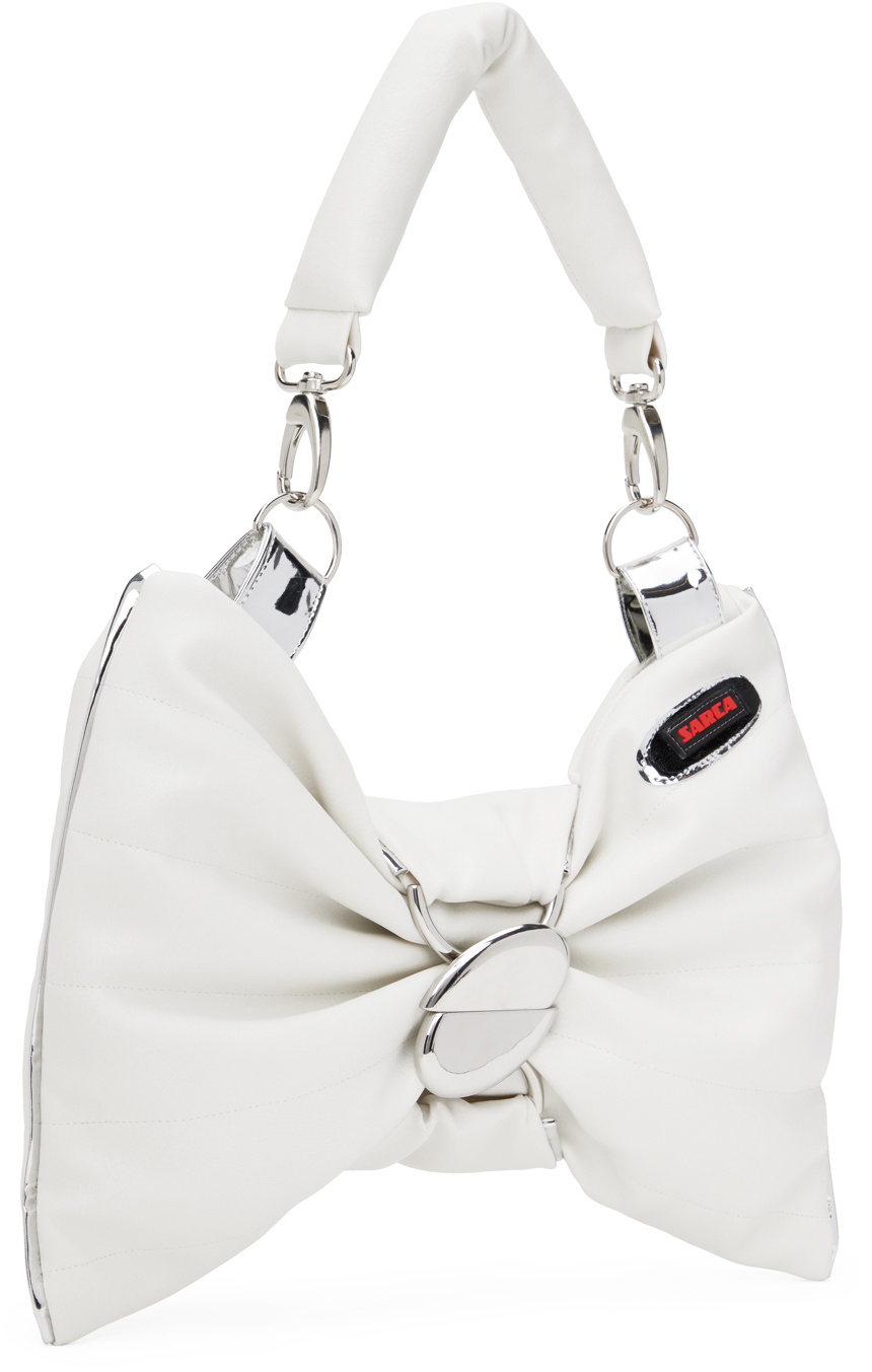 Ancuta Sarca White Vegan Leather Bow Bag Ancuta Sarca