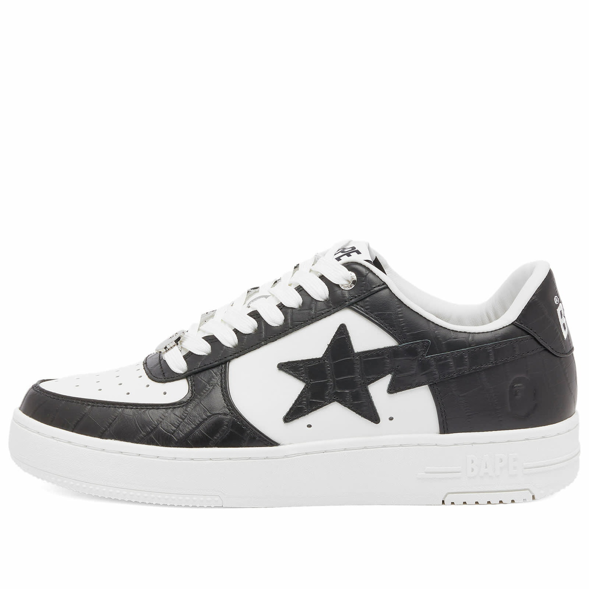 A Bathing Ape Men's Croc Printed Bape Sta Sneaker in Black/White A ...