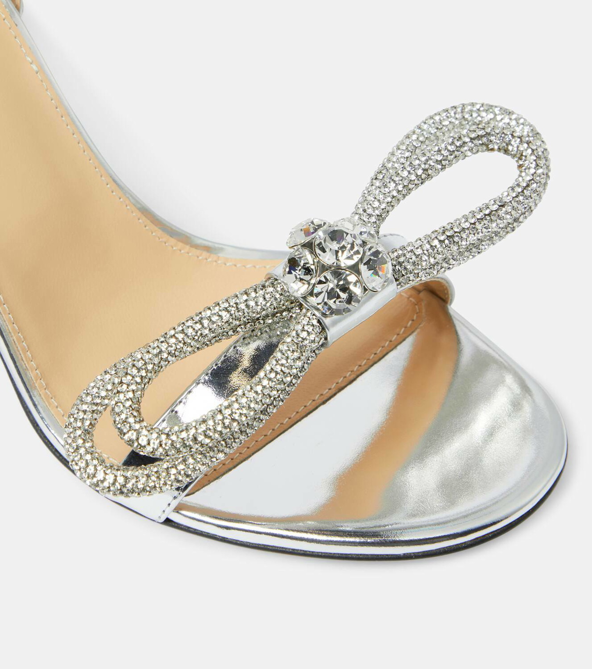 Mach & Mach Double Bow 95 metallic leather sandals MACH & MACH