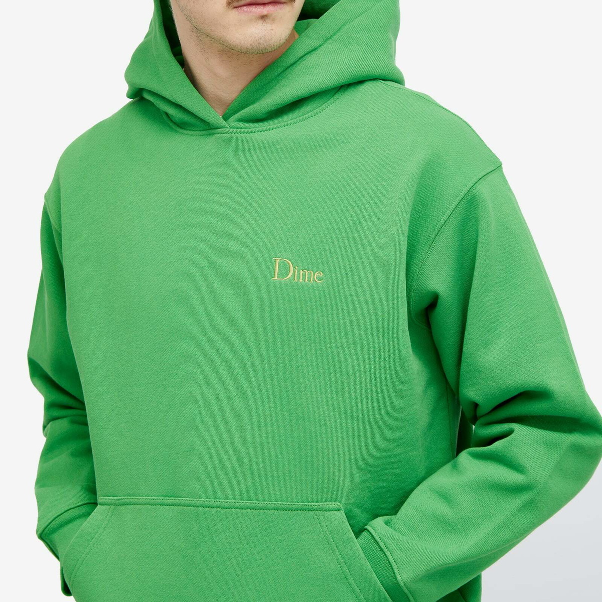 Dime Men's Classic Small Logo Hoodie in Kelly Green Dime