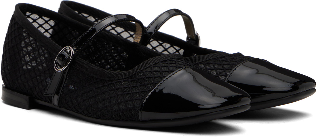 Repetto Black Georgiana Mesh Mary Jane Ballerina Flats Repetto