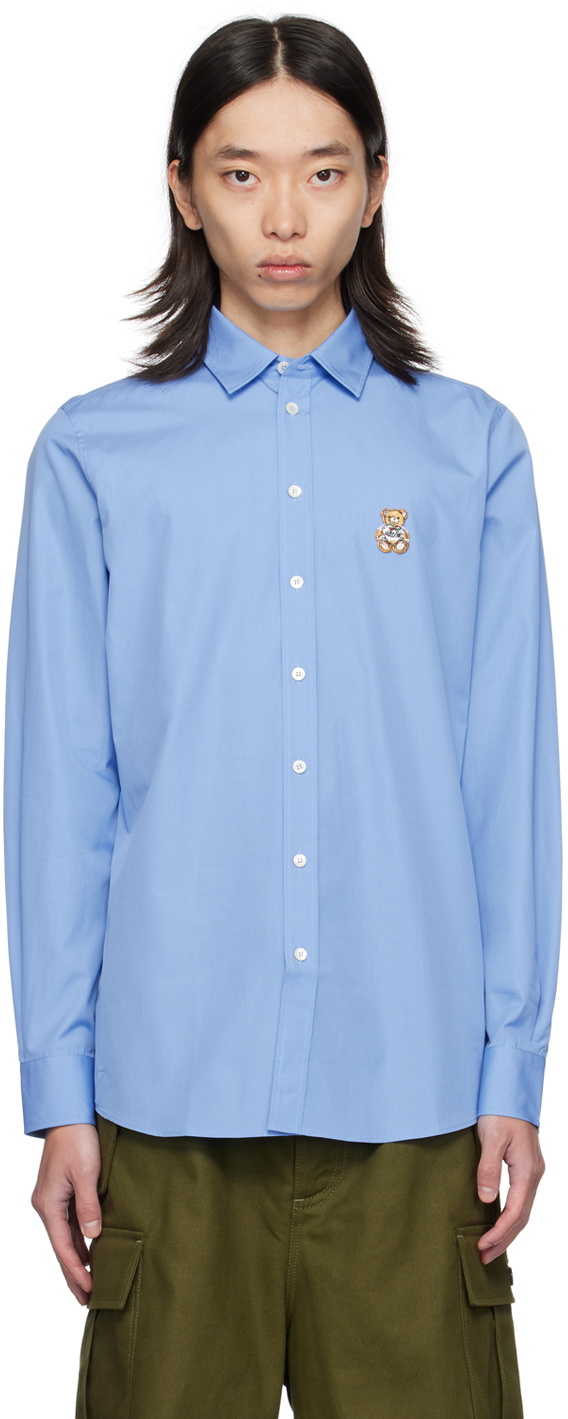 Moschino Blue Teddy Patch Shirt Moschino