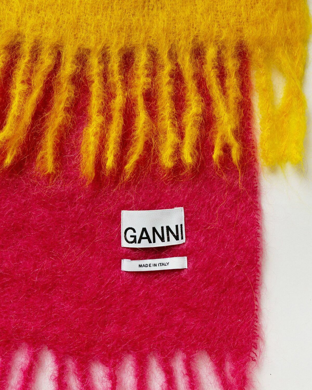 Ganni Mohair Gradient Fringed Scarf Multi - Womens - Scarves GANNI