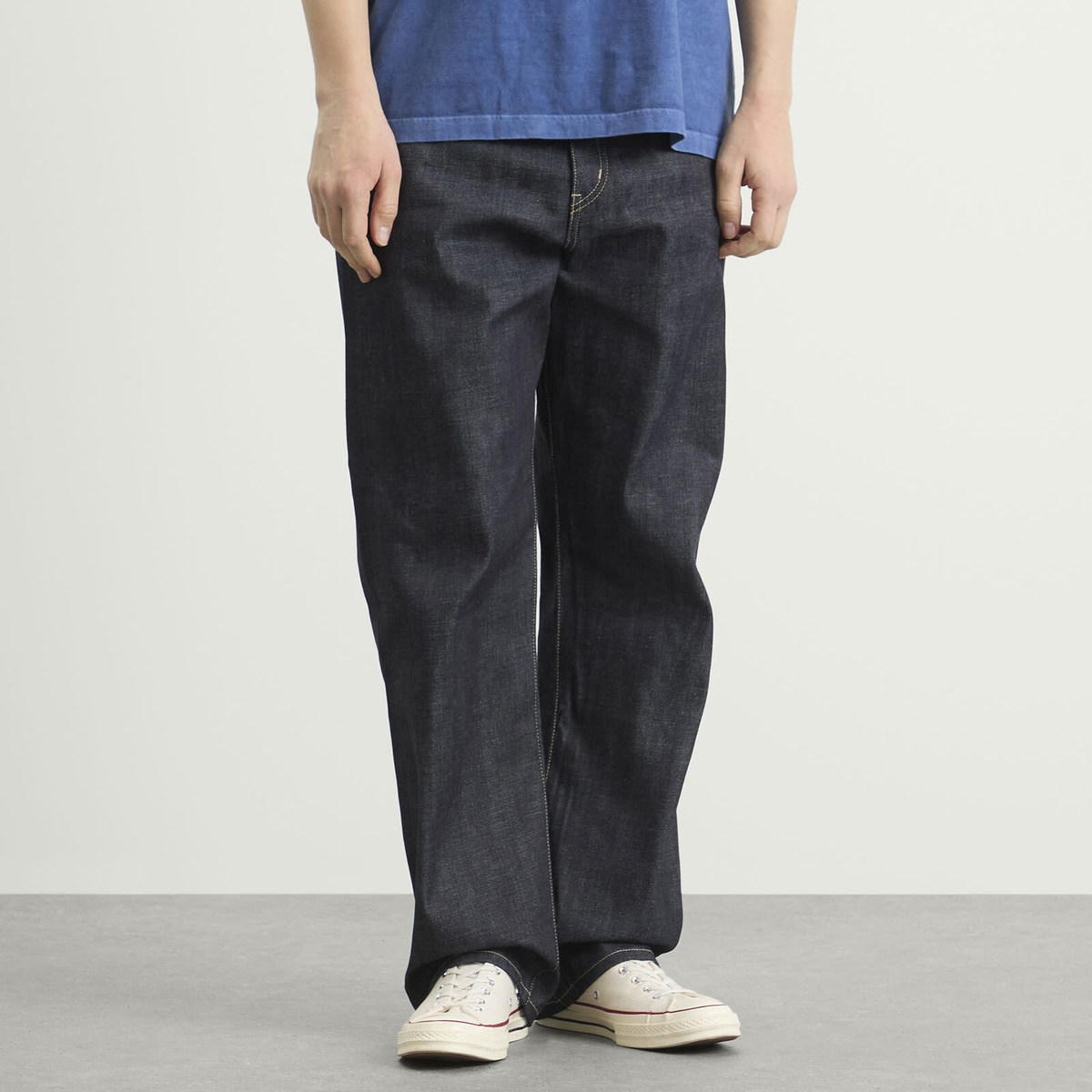 Neighborhood Men's Straight Leg Rigid Selvedge Denim Jeans in Indigo ...