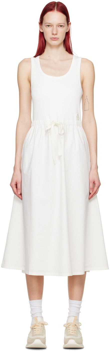 Moncler White Paneled Midi Dress Moncler