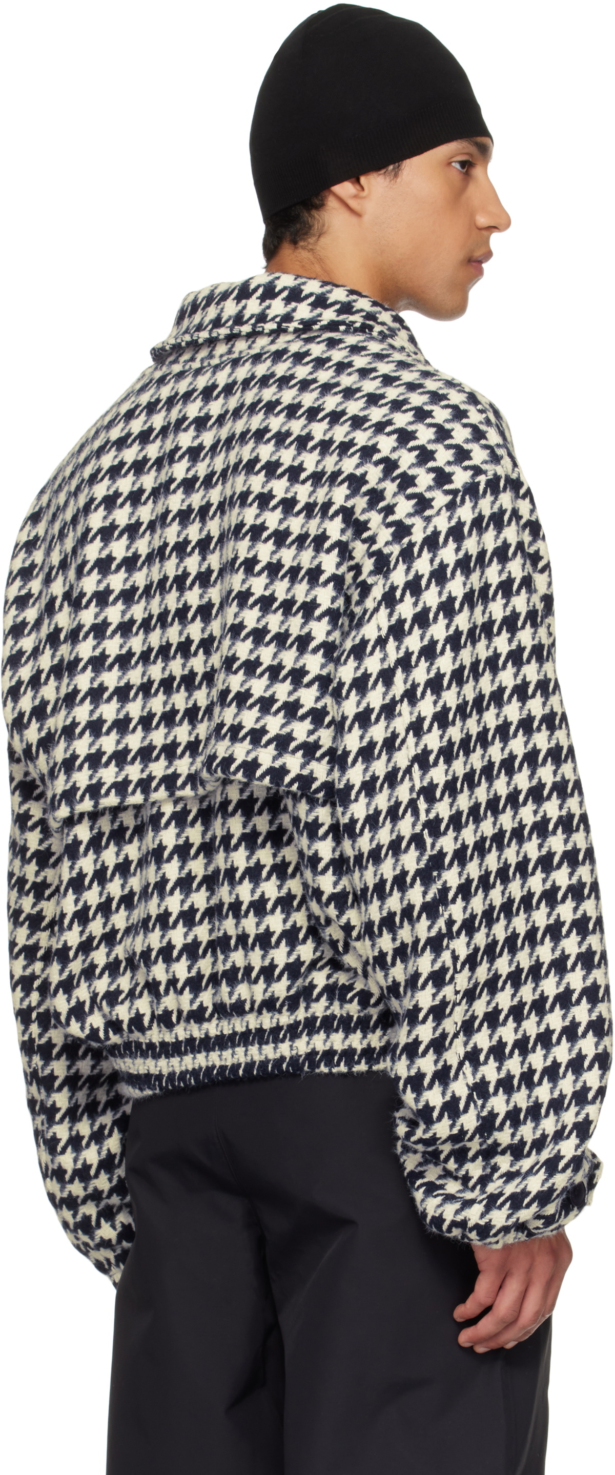 Reese Cooper Navy & White Houndstooth Storm Flap Jacket Reese Cooper