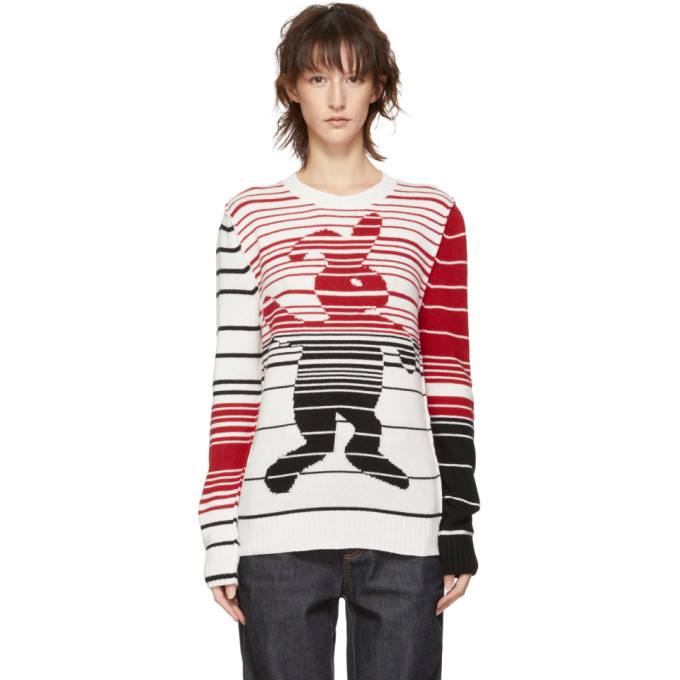 Marni Dance Bunny White and Multicolor Striped Bunny Sweater Marni